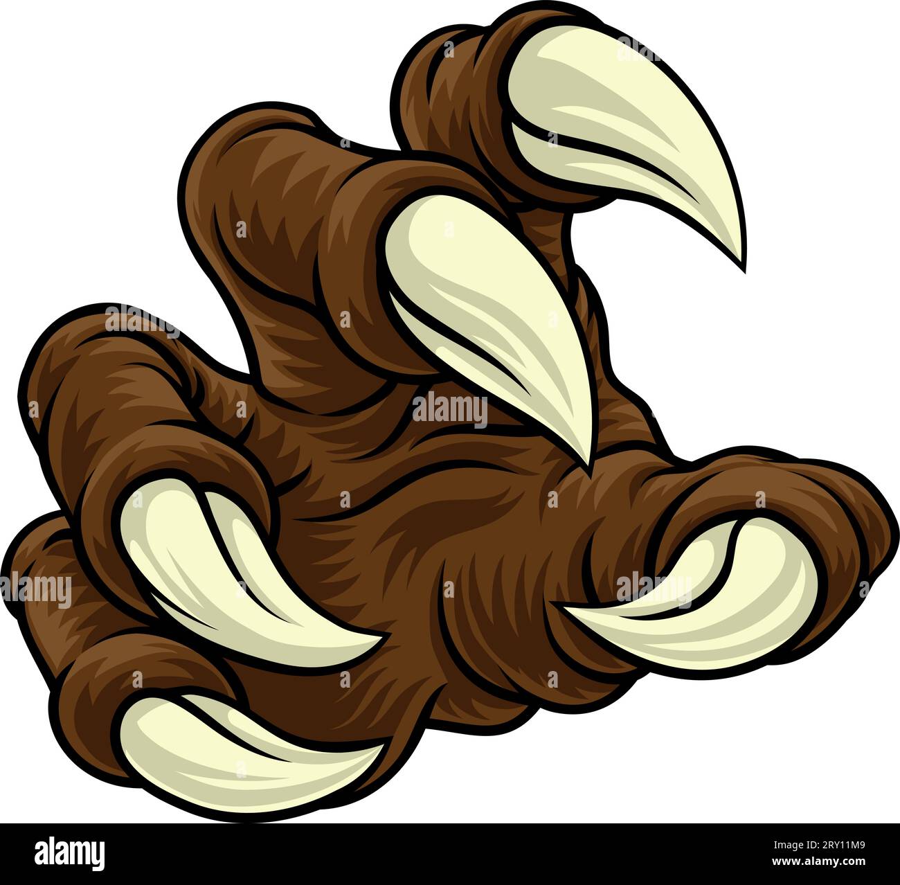 Claw Monster Hand Dragon Dinosaur Talon Cartoon Stock Vector Image ...