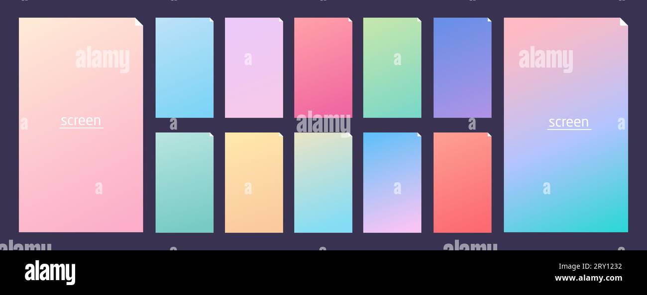 Soft pastel gradient smooth and vibrant color background set for ...