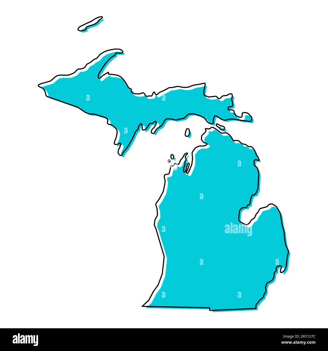Michigan map shape, united states of america. Flat concept icon symbol ...