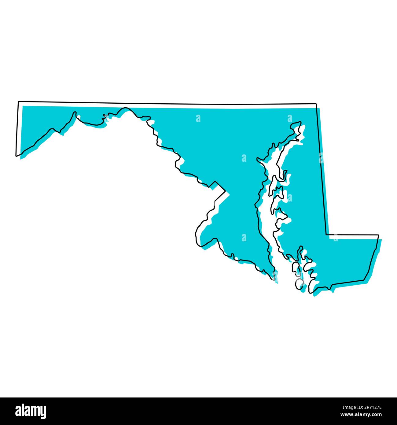 Maryland map shape, united states of america. Flat concept icon symbol ...
