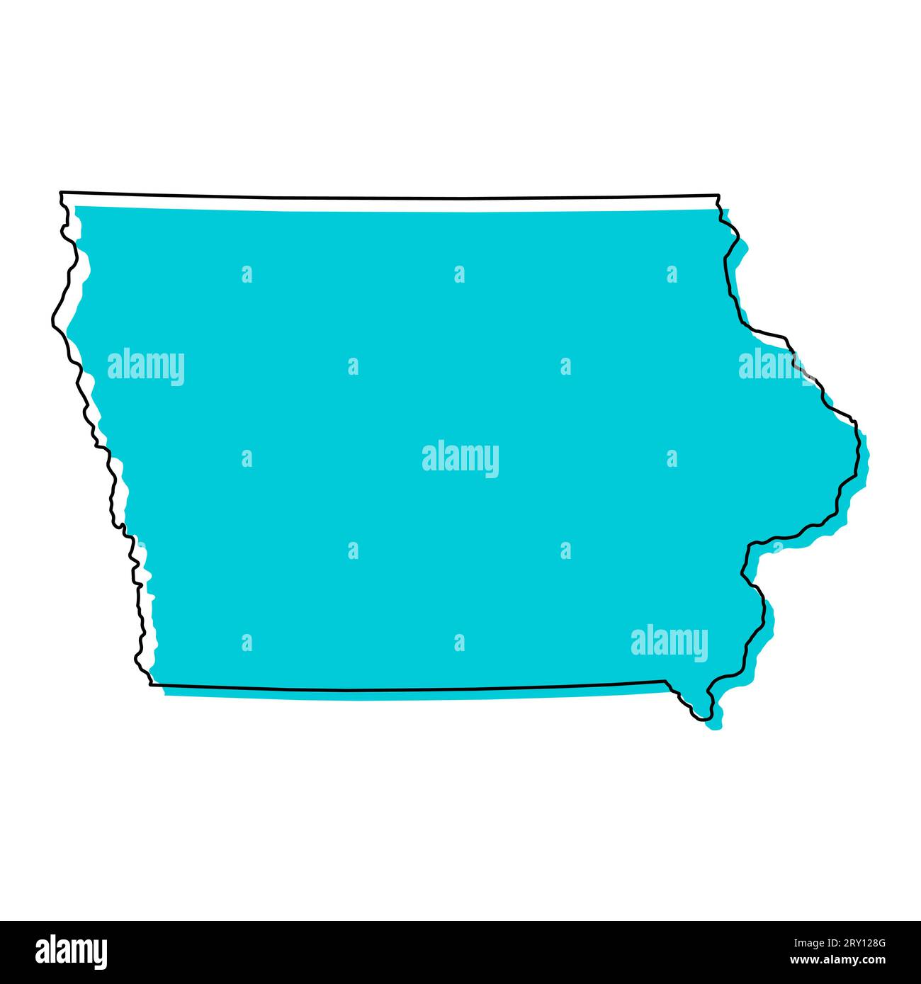 Iowa map shape, united states of america. Flat concept icon symbol ...