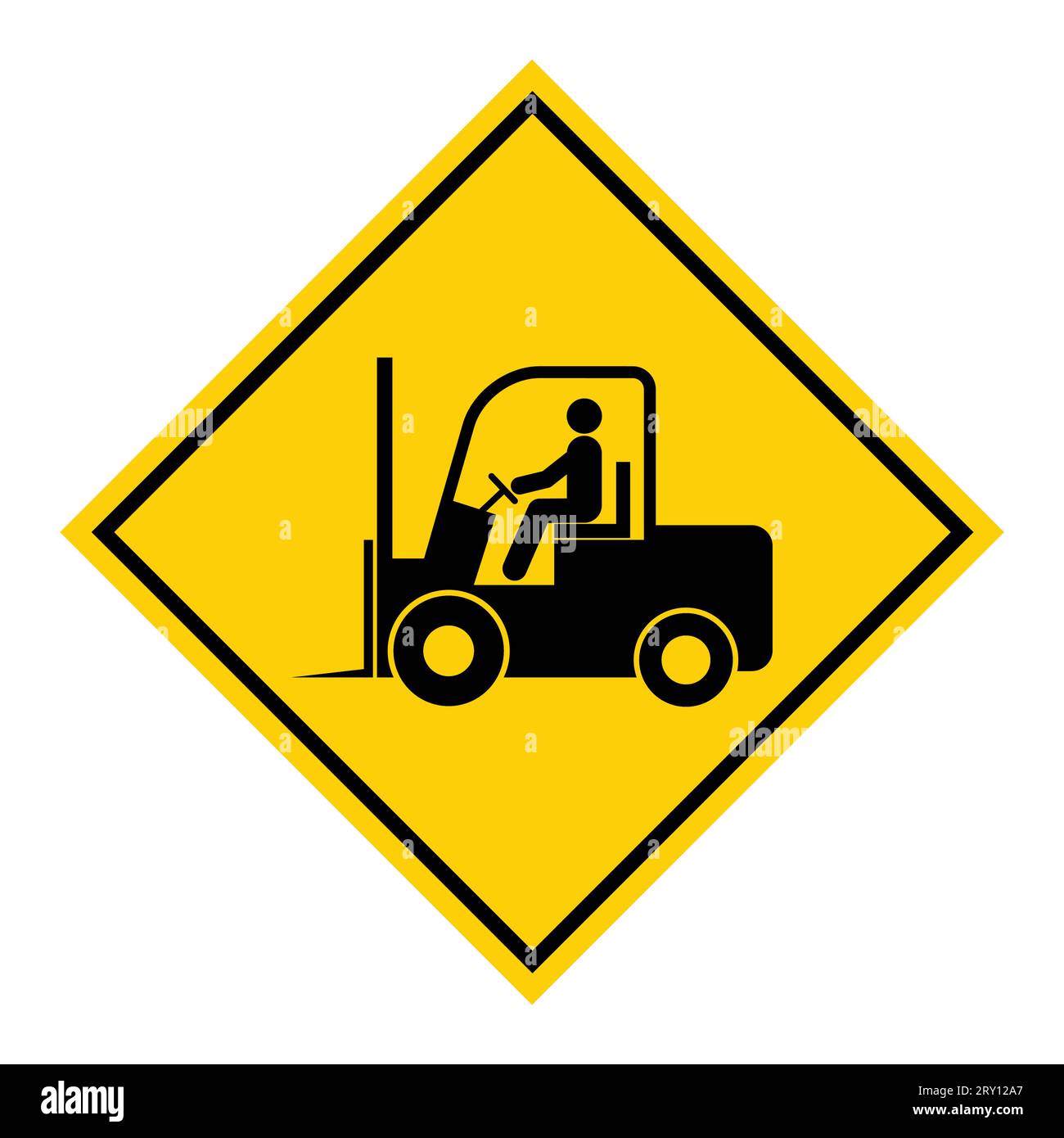 Forklift transport icon, industry vehicle machine symbol, fork truck ...
