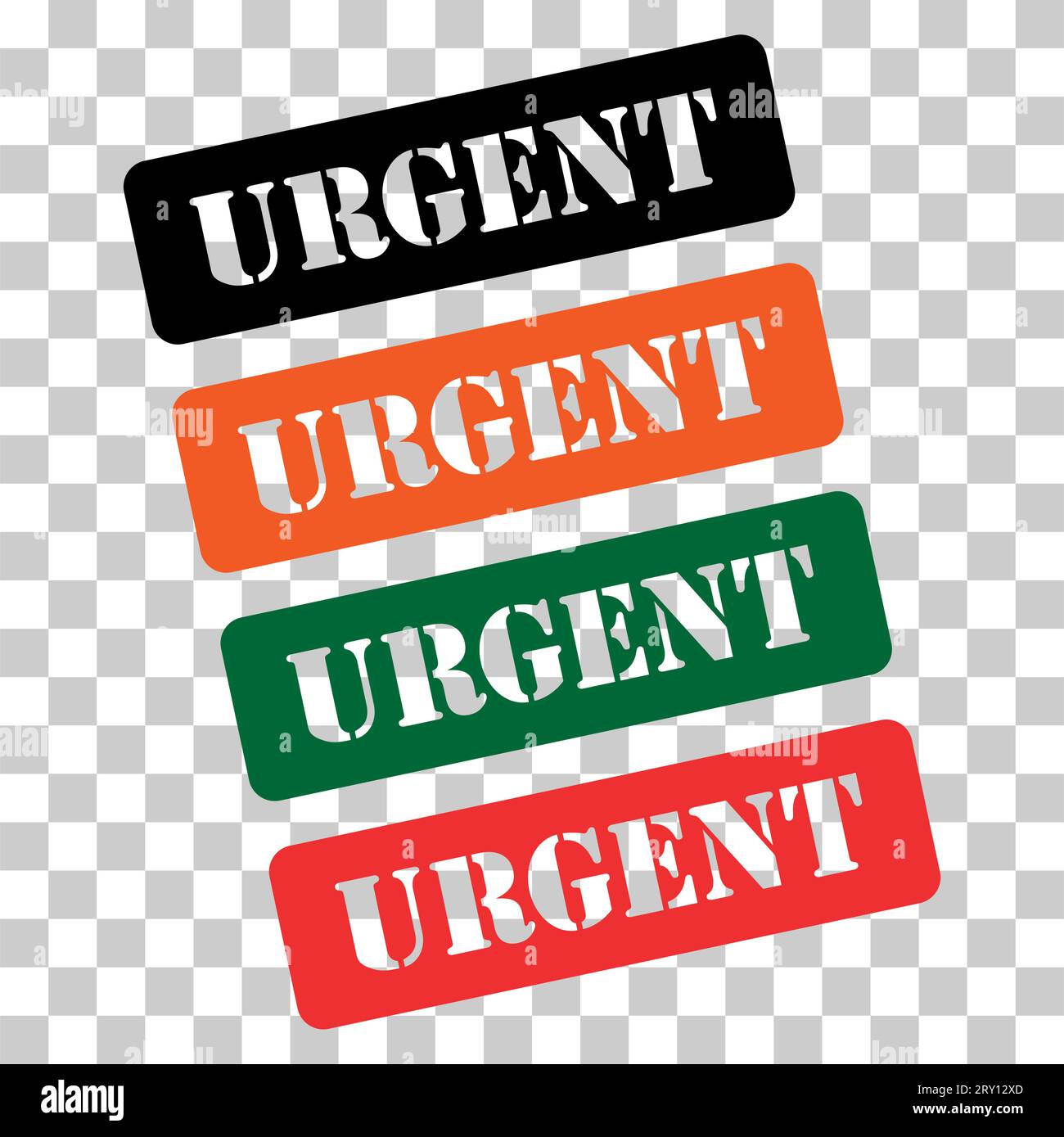 Set of Urgent stamp symbol, label sticker sign button, text banner ...