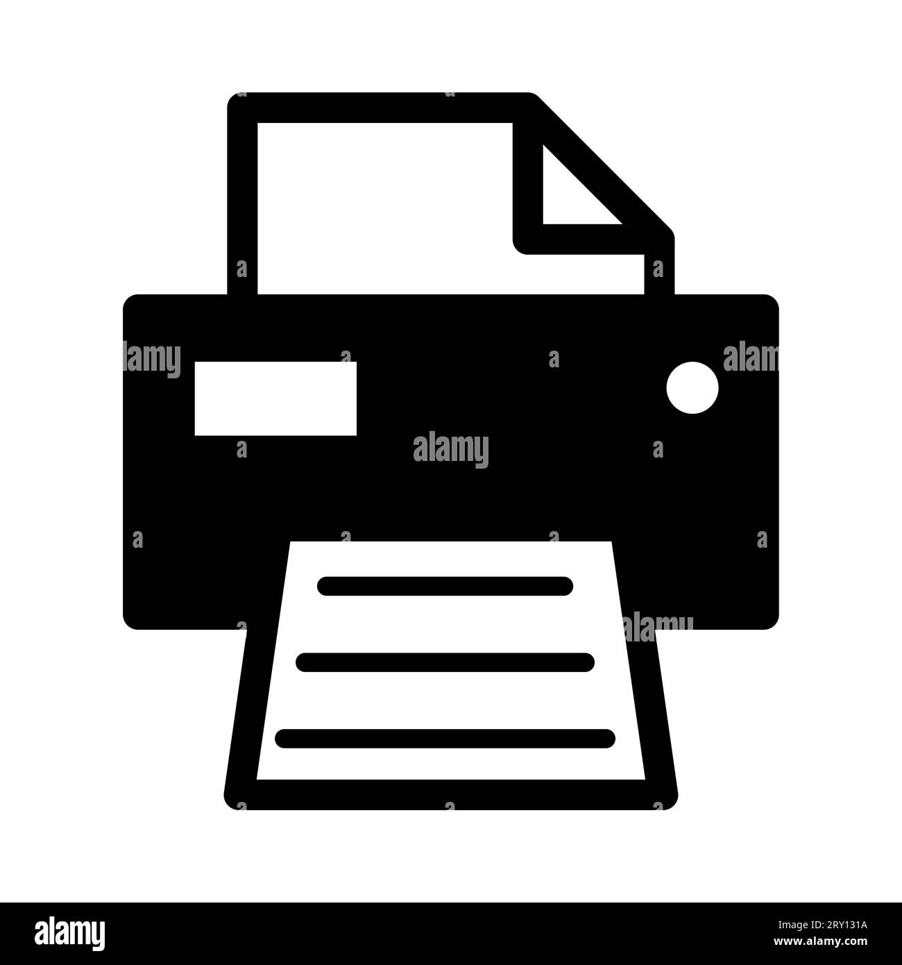 Printer document web icon, printout machine technology flat sign vector ...