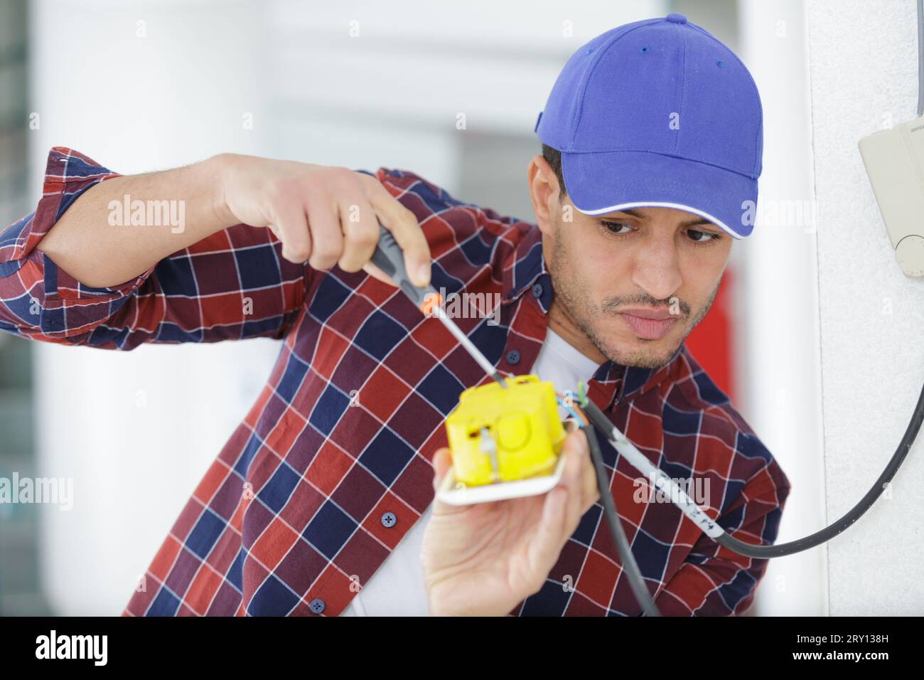 power socket and man hands Stock Photo - Alamy