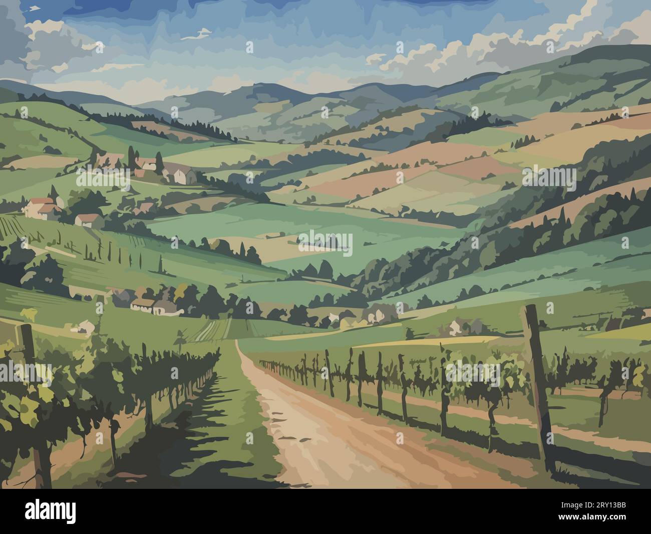 "High-resolution of painting entitled The Beauty of Nature. The artwork ...