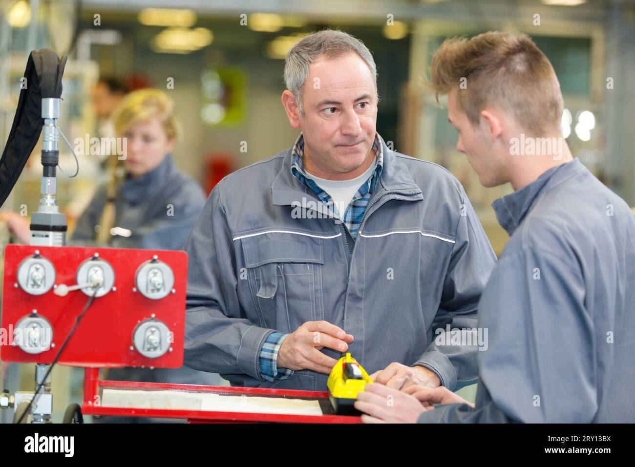 learning to check a control panel Stock Photo - Alamy