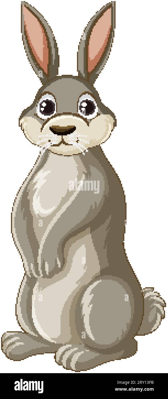 A charming vector illustration of a rabbit in a cartoon style Stock ...