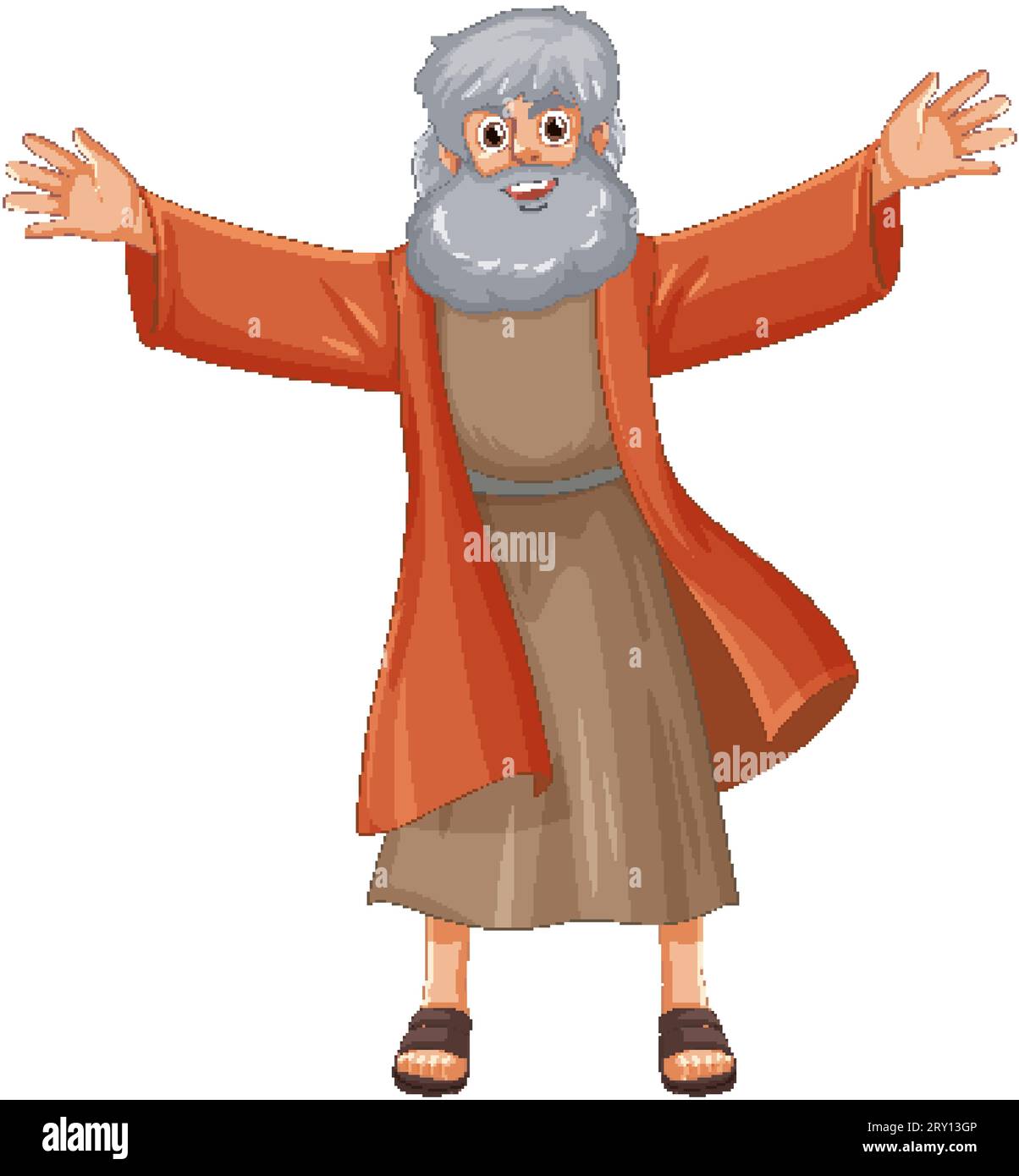 A vector cartoon illustration of Moses from the religious Bible story ...
