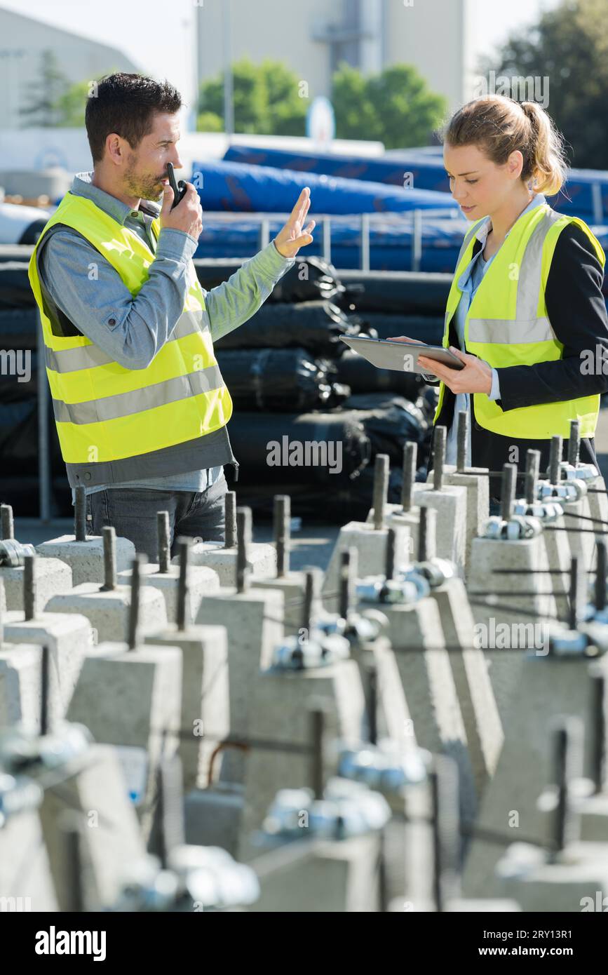 construction cement post delivery Stock Photo - Alamy
