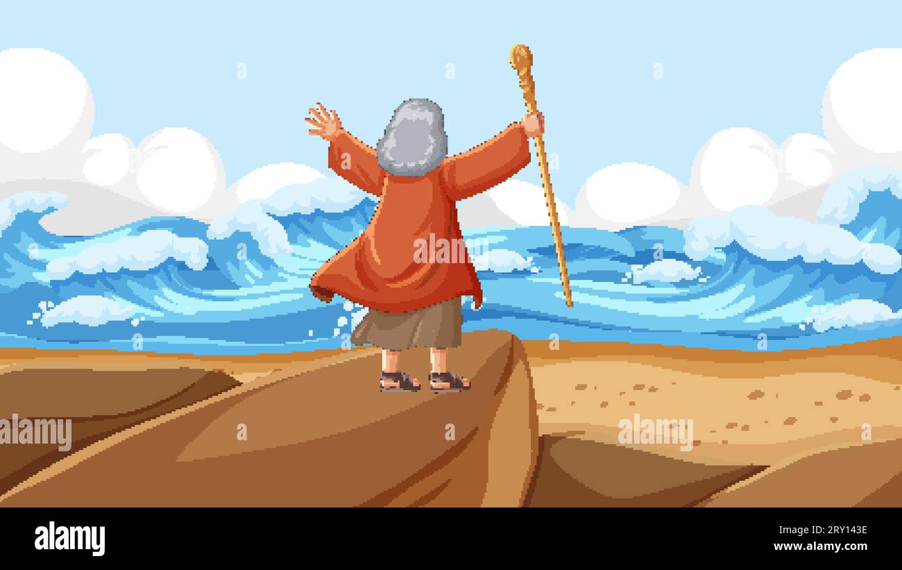 A vibrant and dynamic depiction of the religious Moses Bible story ...