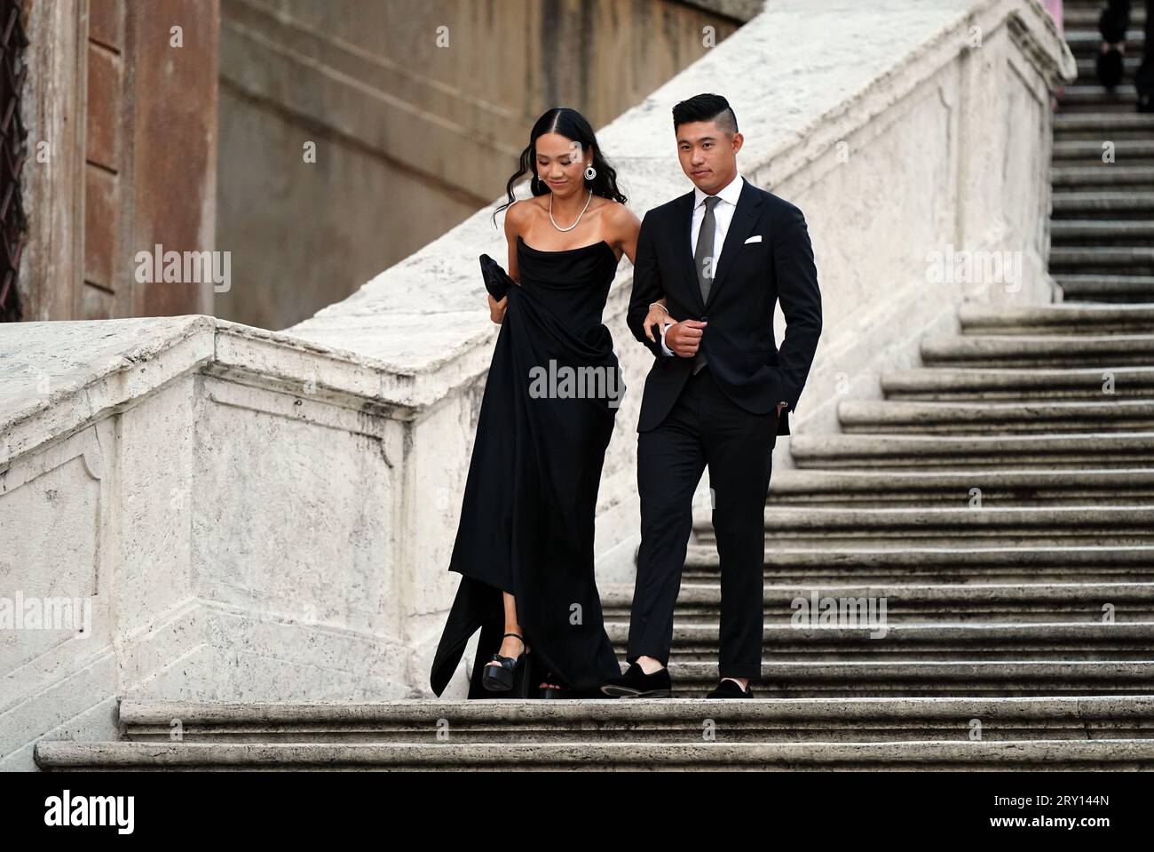 USA's Collin Morikawa and his wife Katherine at the Spanish Steps of ...