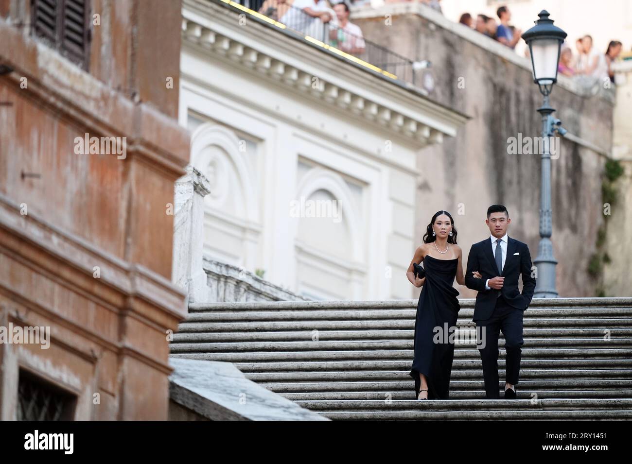 USA's Collin Morikawa and his wife Katherine at the Spanish Steps of ...