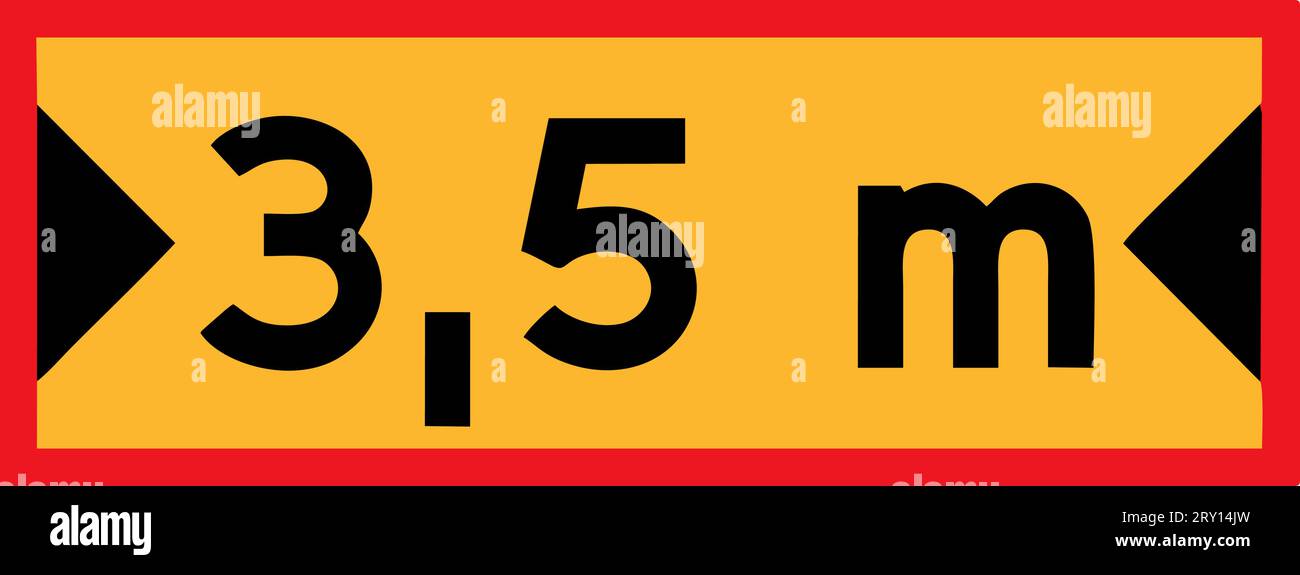 Lateral clearanc, Additional panels, Road signs in Sweden Stock Vector ...