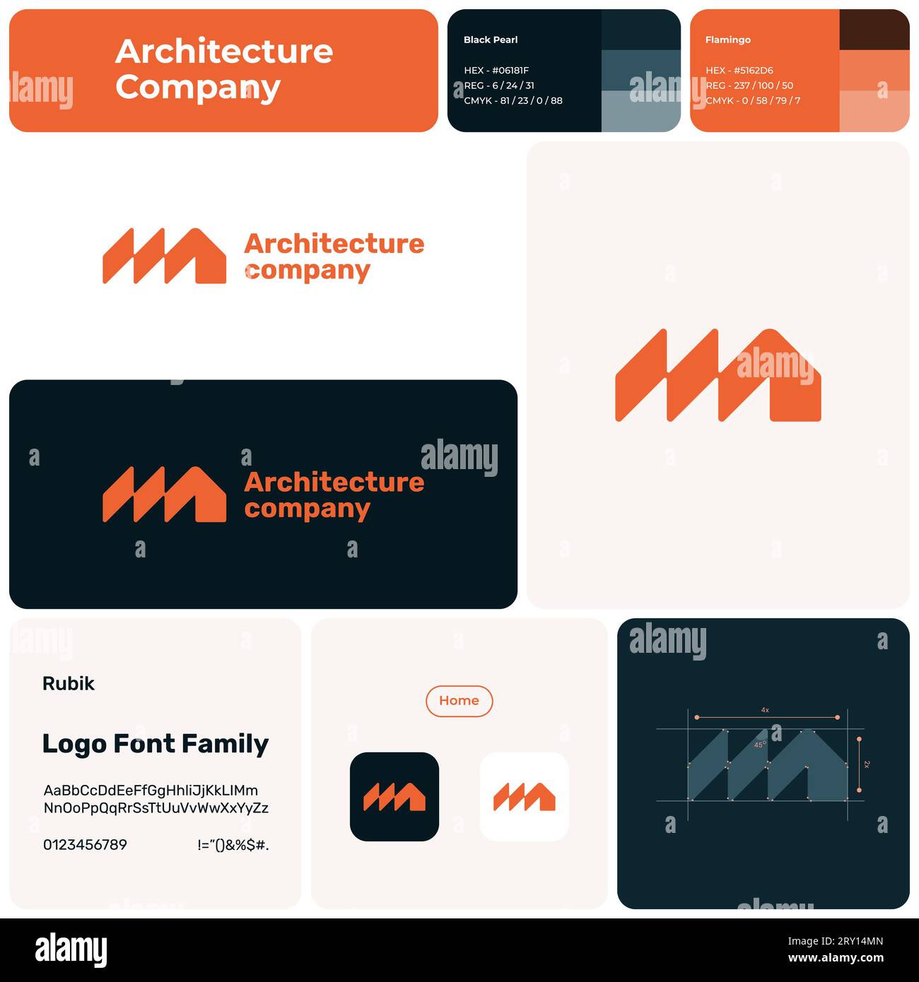 Architecture company branding template with home logo Stock Vector ...