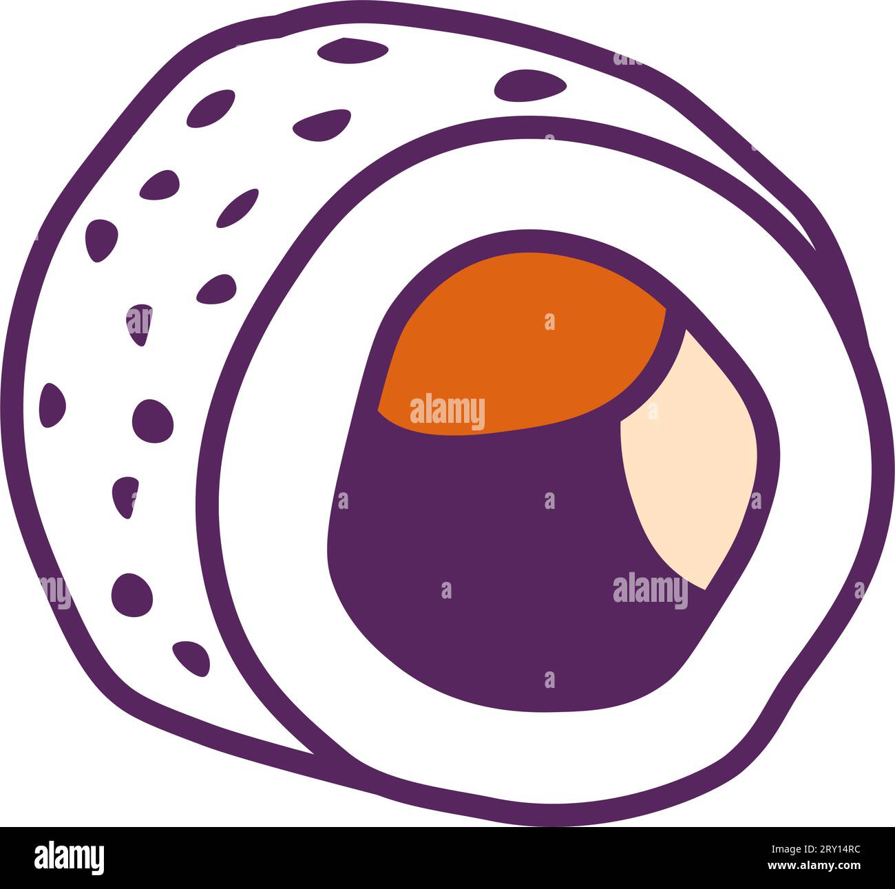 Hot sushi roll isolated Stock Vector Images - Alamy