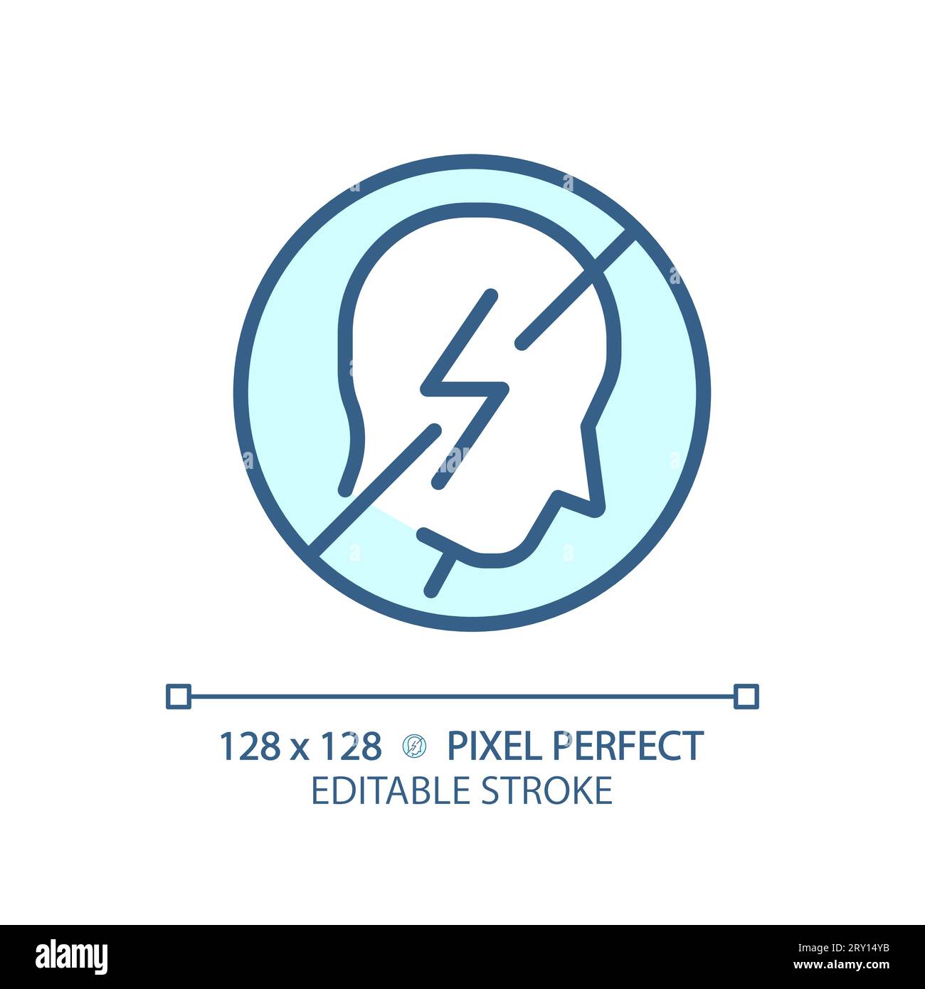 2D customizable thin linear blue self control icon Stock Vector Image ...