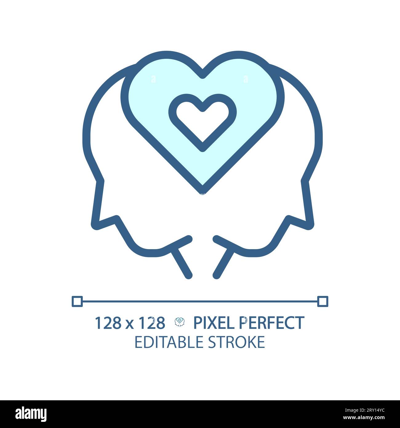 2D customizable thin linear blue empathy icon Stock Vector Image & Art - Alamy