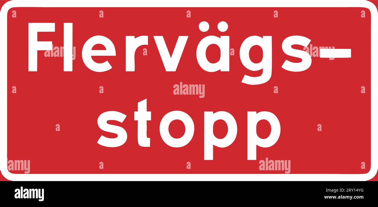 All way stop , Additional panels, Road signs in Sweden Stock Vector ...