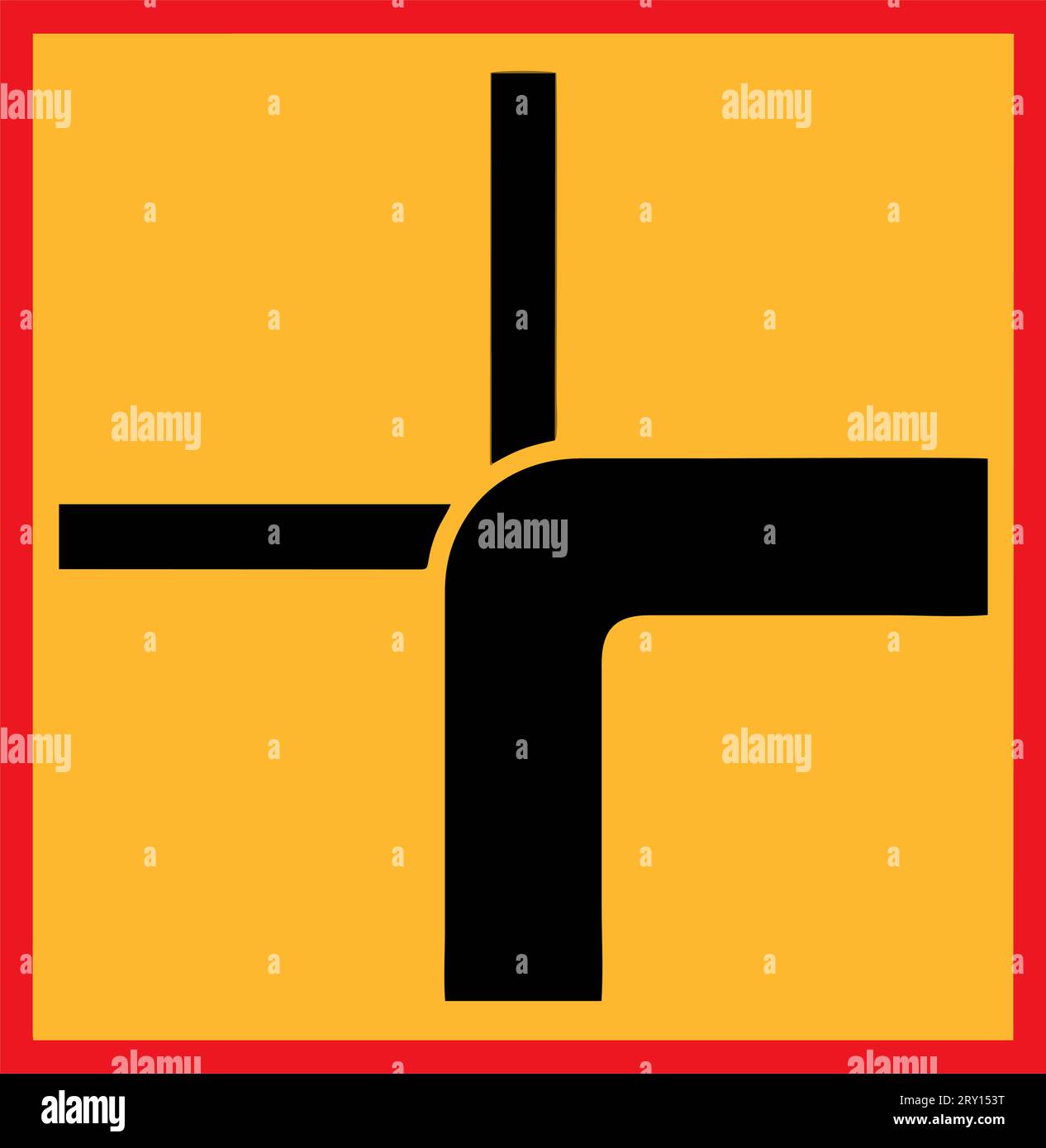 Direction of priority road at intersection, Additional panels, Road ...