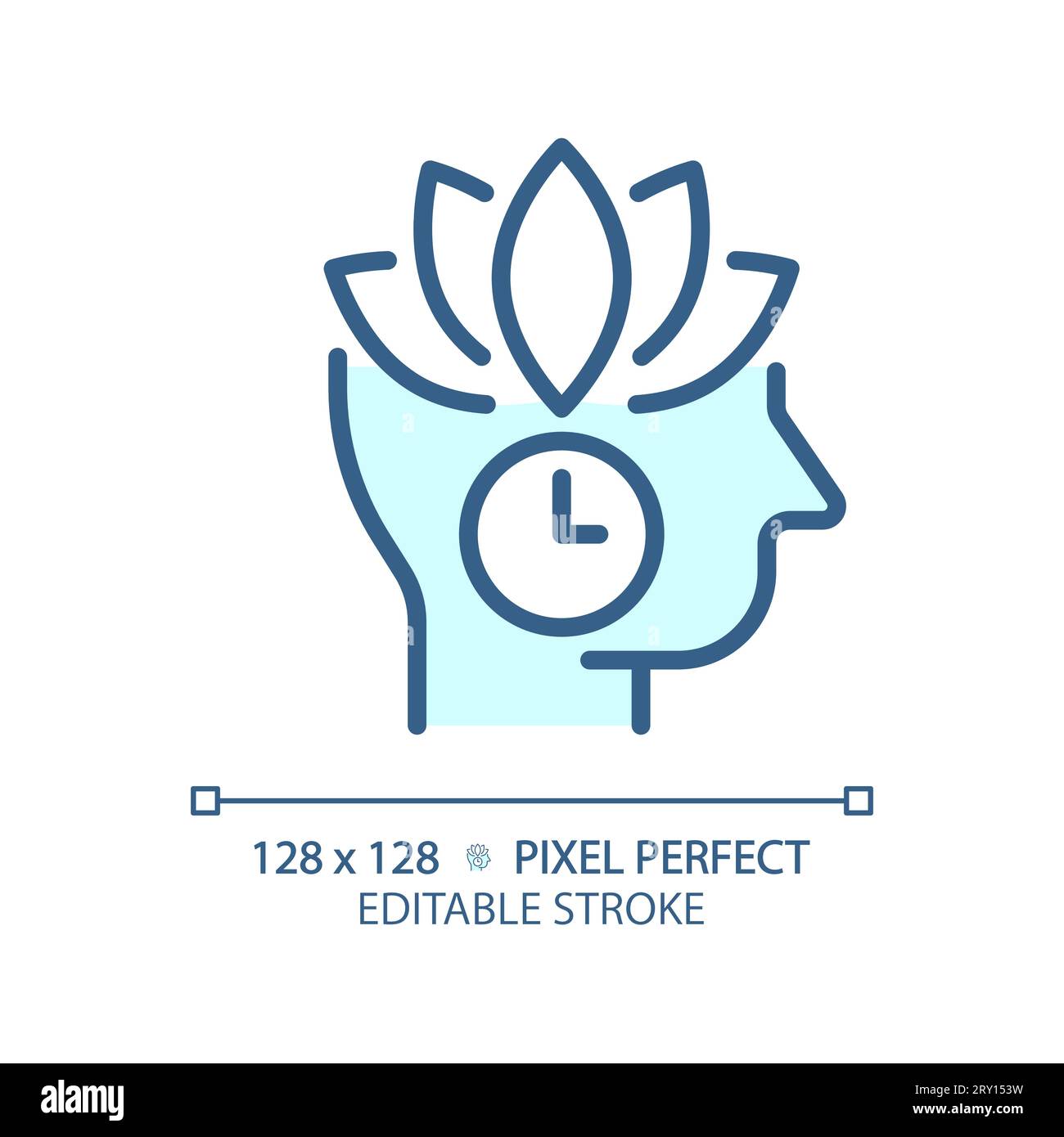 2D customizable thin linear blue self control icon Stock Vector Image ...
