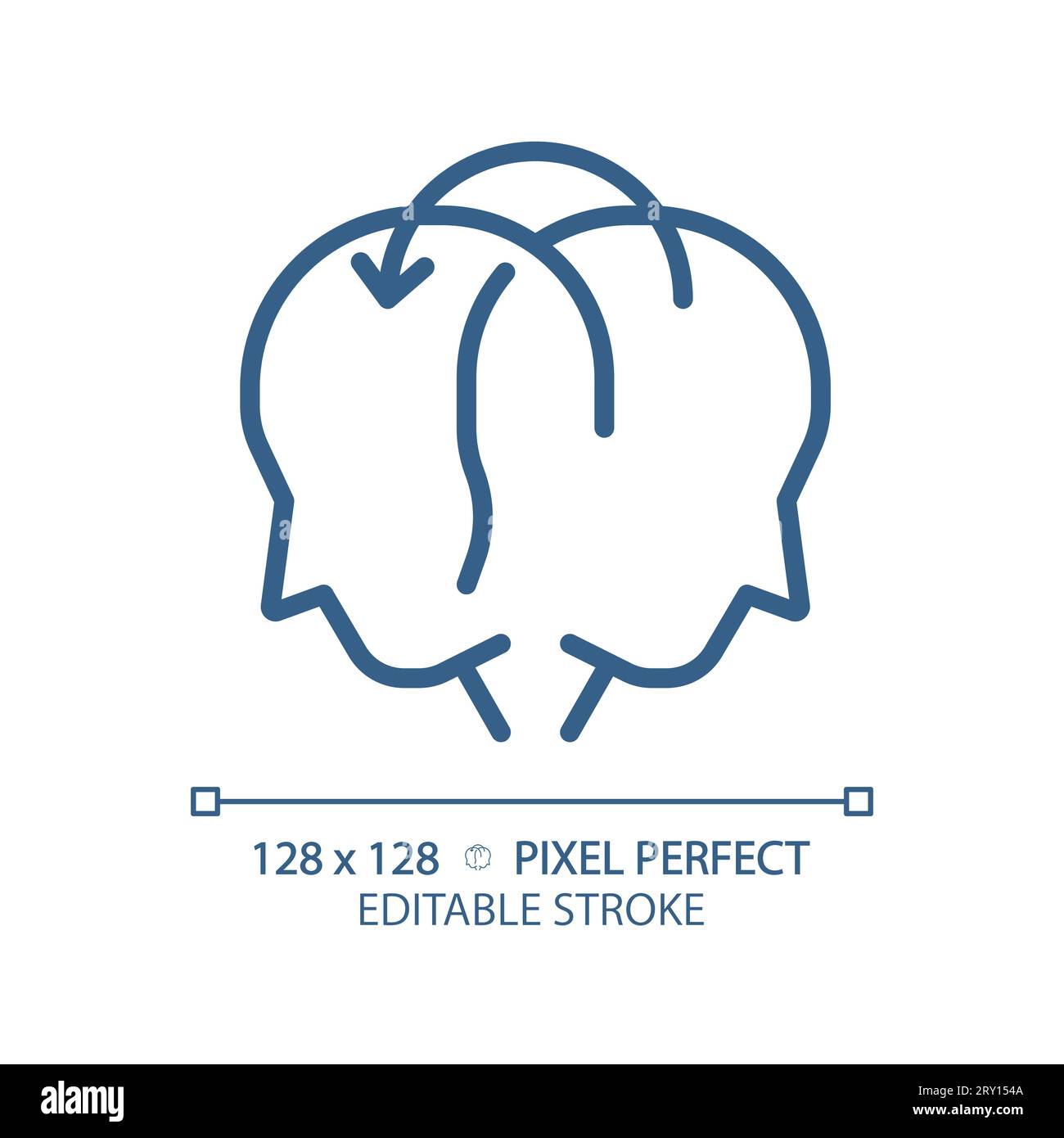 2D customizable thin linear blue sharing icon Stock Vector Image & Art - Alamy