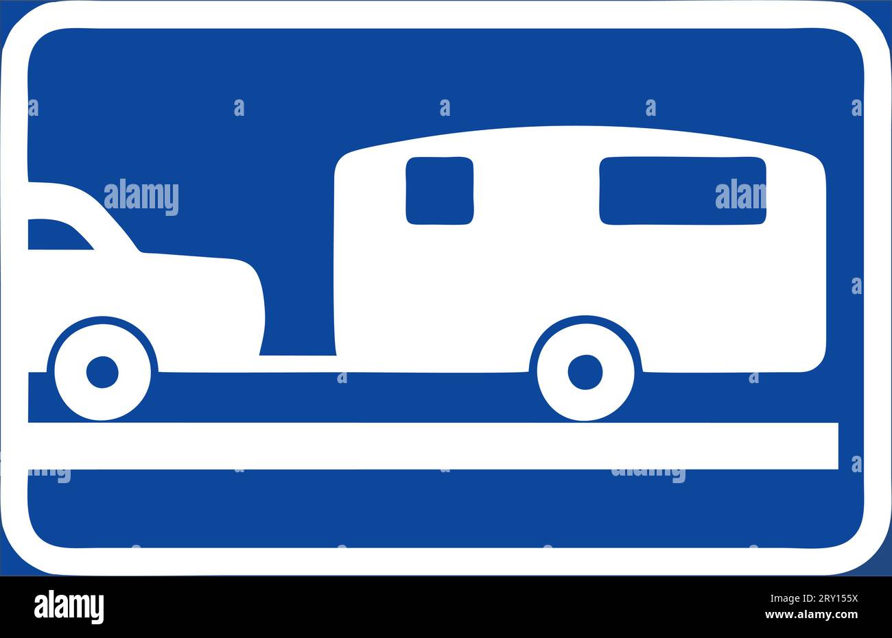 Symbol plate for specified vehicle or road user category (car + caravan ...
