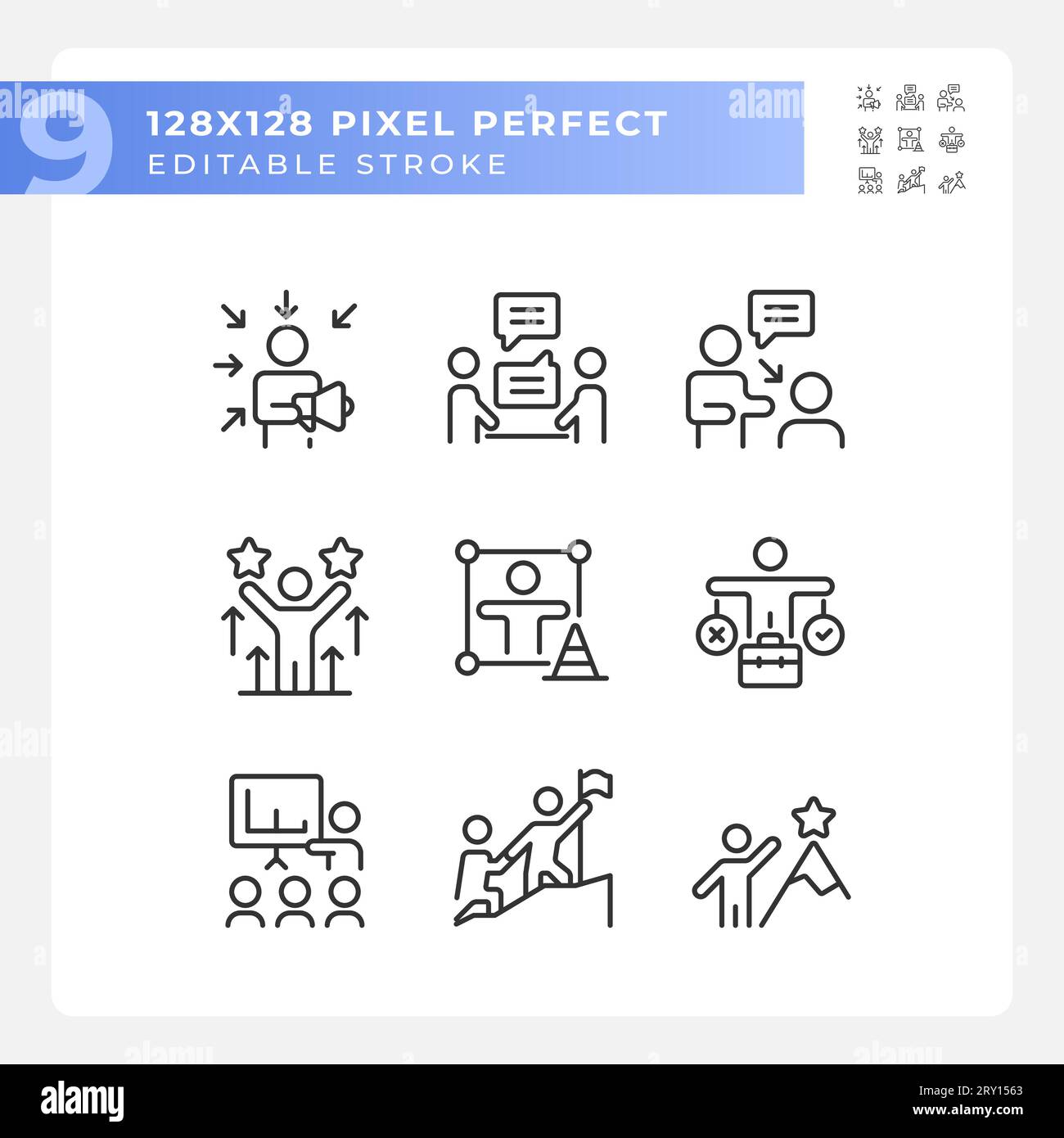 Editable pixel perfect black soft skills icons collection Stock Vector Image & Art - Alamy