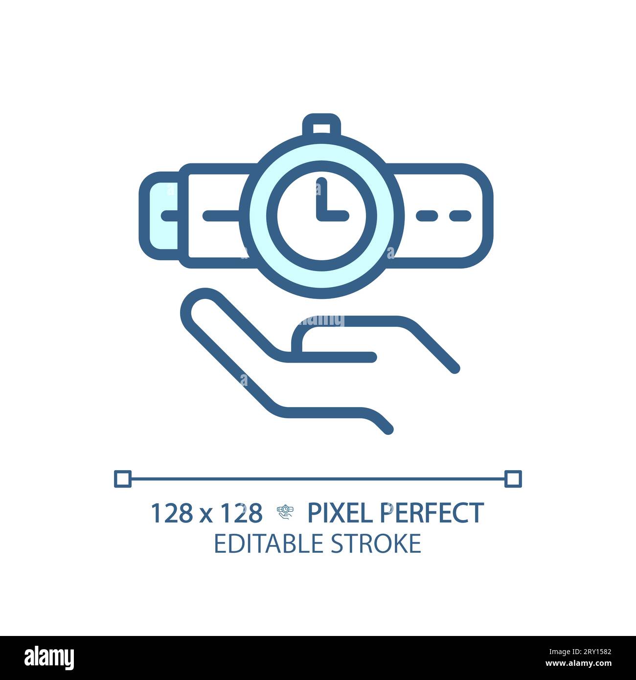 2D customizable thin line blue time management icon Stock Vector Image ...