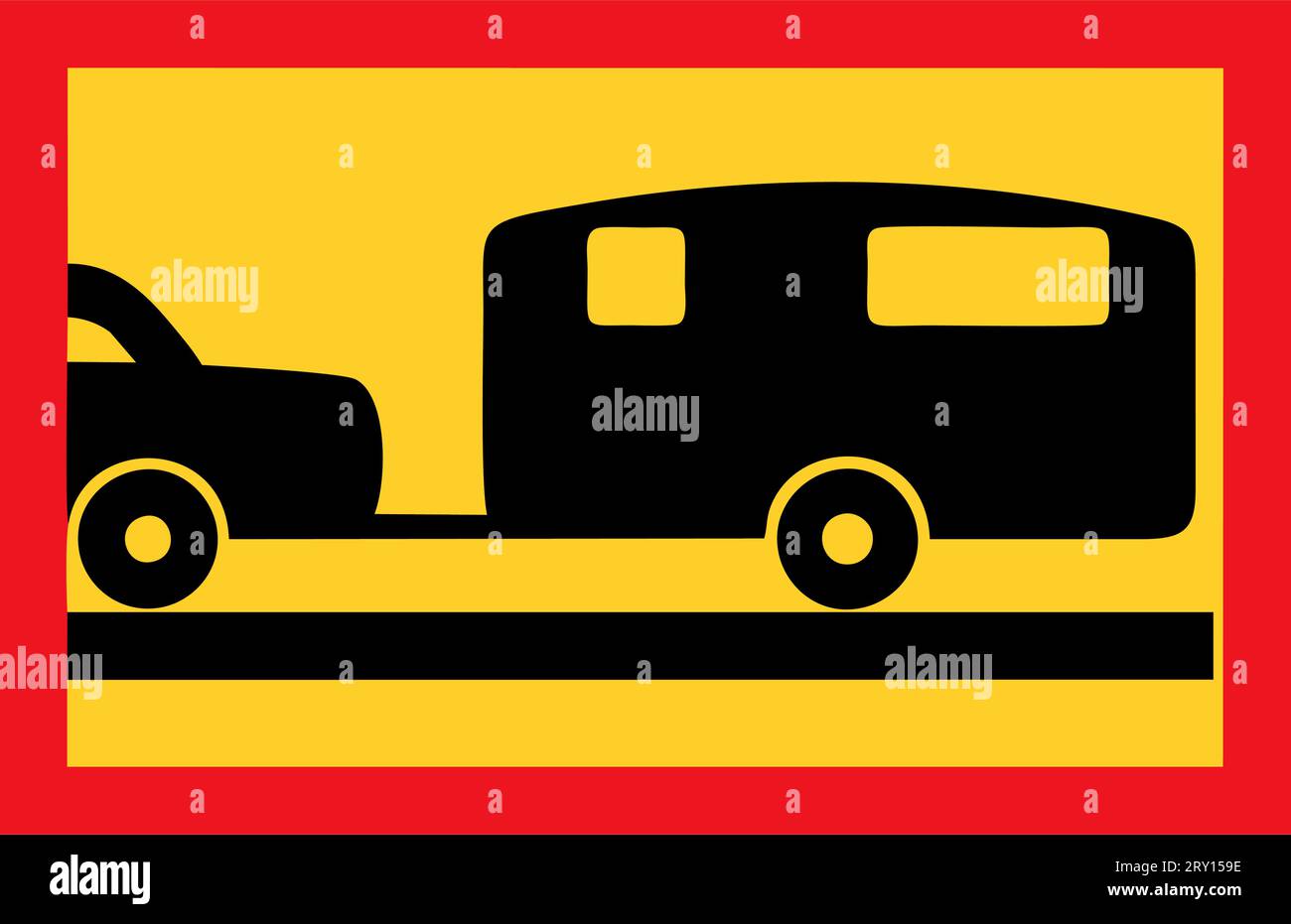 Symbol plate for specified vehicle or road user category (car + caravan ...