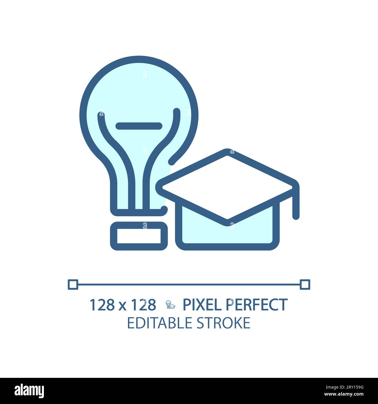 2D customizable thin linear blue innovation icon Stock Vector Image ...