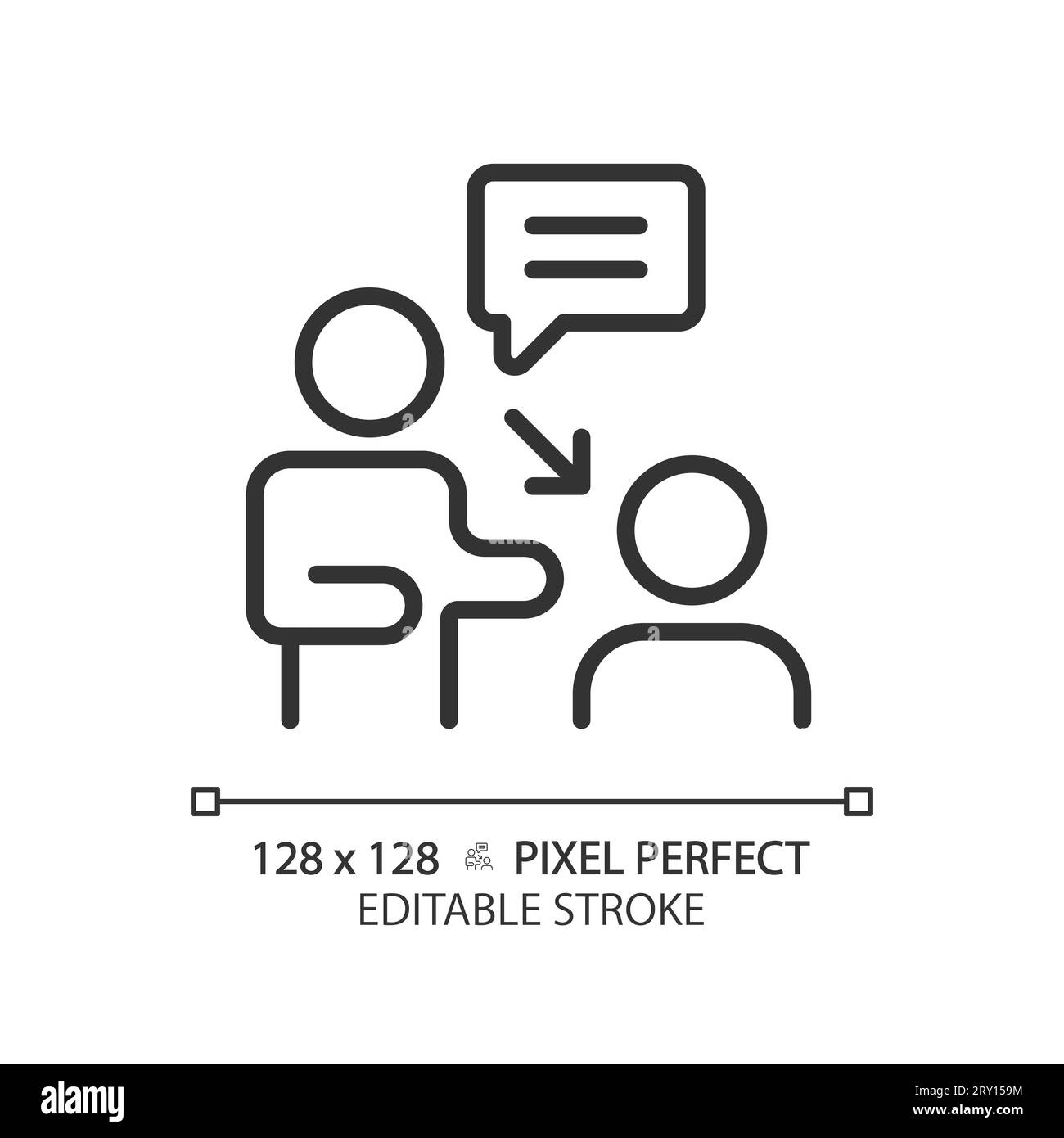 2D customizable thin linear black coaching icon Stock Vector Image & Art - Alamy