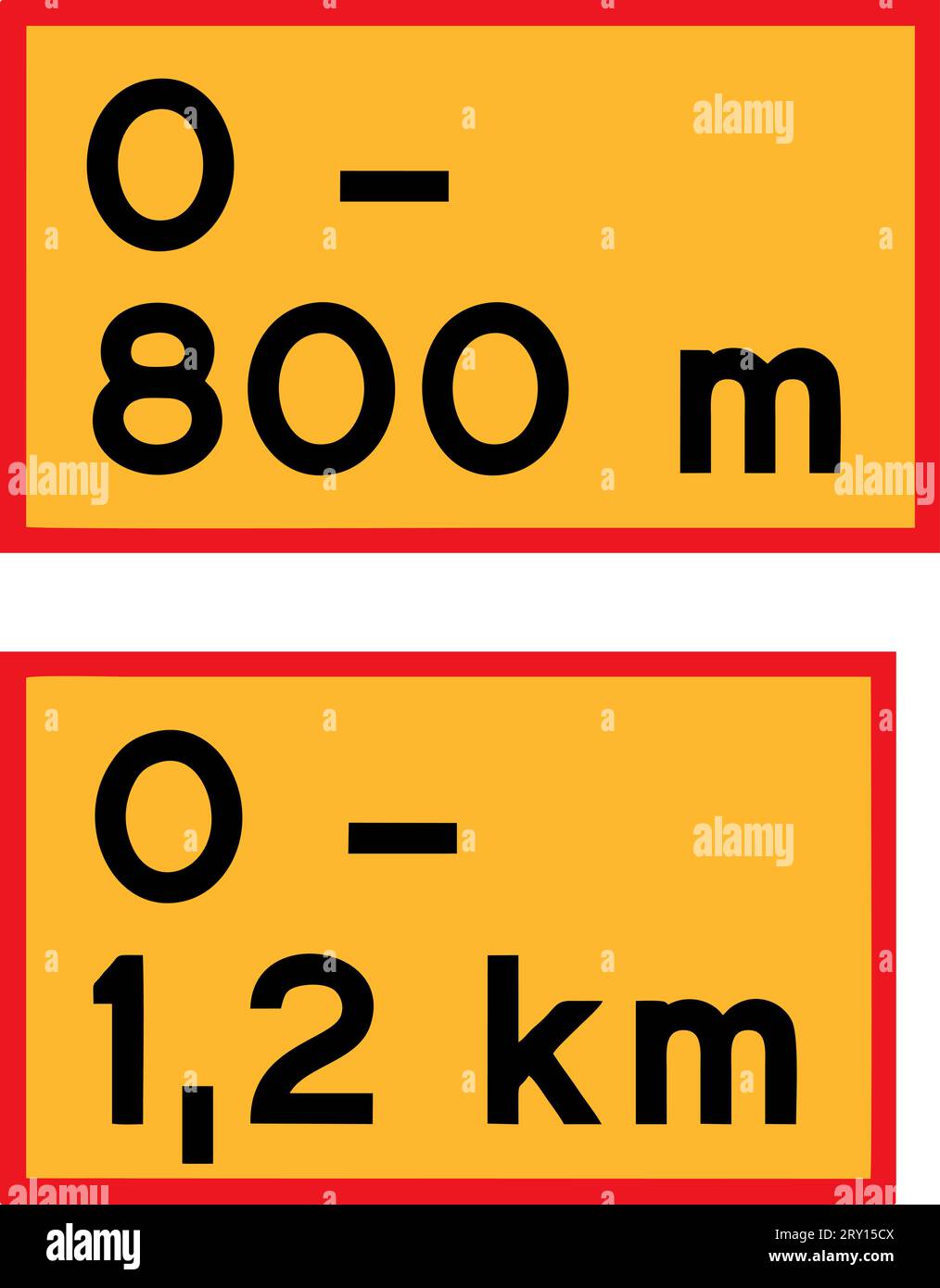 Length of stretch of road beginning at sign , Additional panels, Road ...
