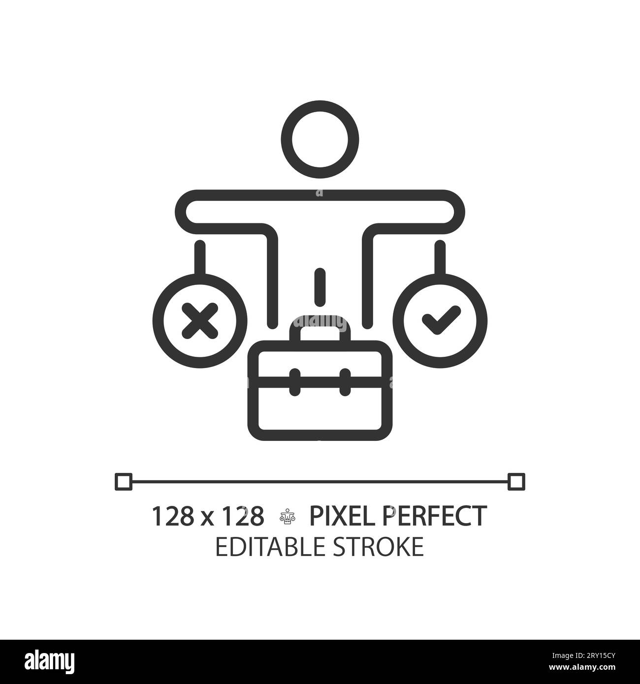 2D customizable thin linear black decision making icon Stock Vector ...