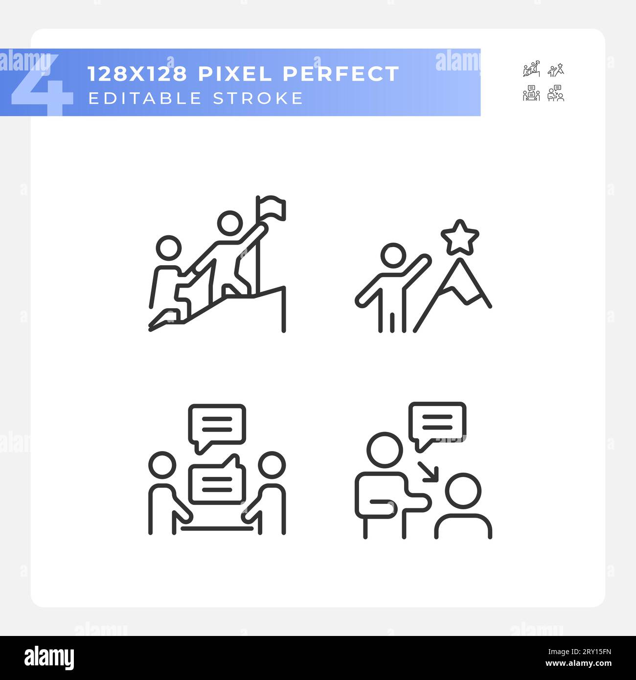 Editable pixel perfect soft skills linear icons set Stock Vector Image & Art - Alamy