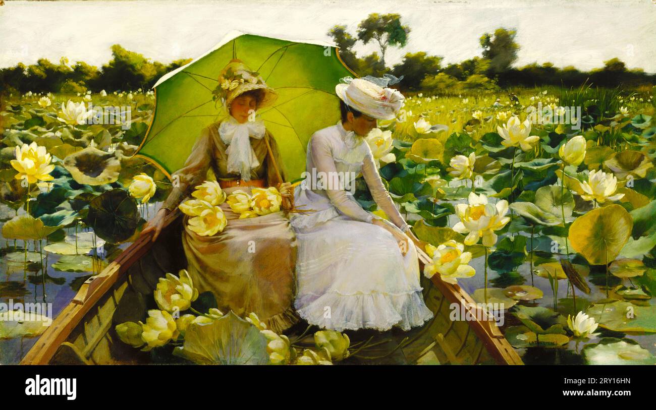 Charles Courtney Curran - Lotus Lilies - 1888 Stock Photo - Alamy