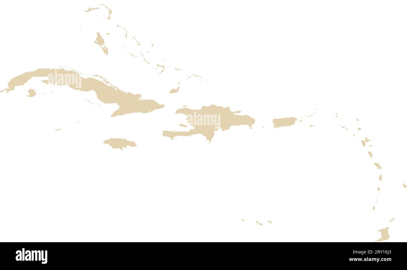 BEIGE CMYK color map of CARIBBEAN ISLANDS Stock Vector Image & Art - Alamy