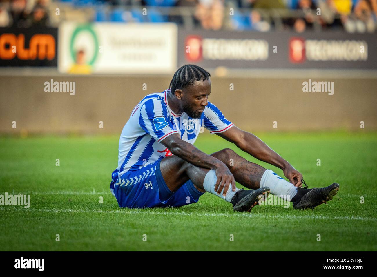 Hobro, Denmark. 27th, September 2023. Mohamed Buya Turay (7) of Odense ...