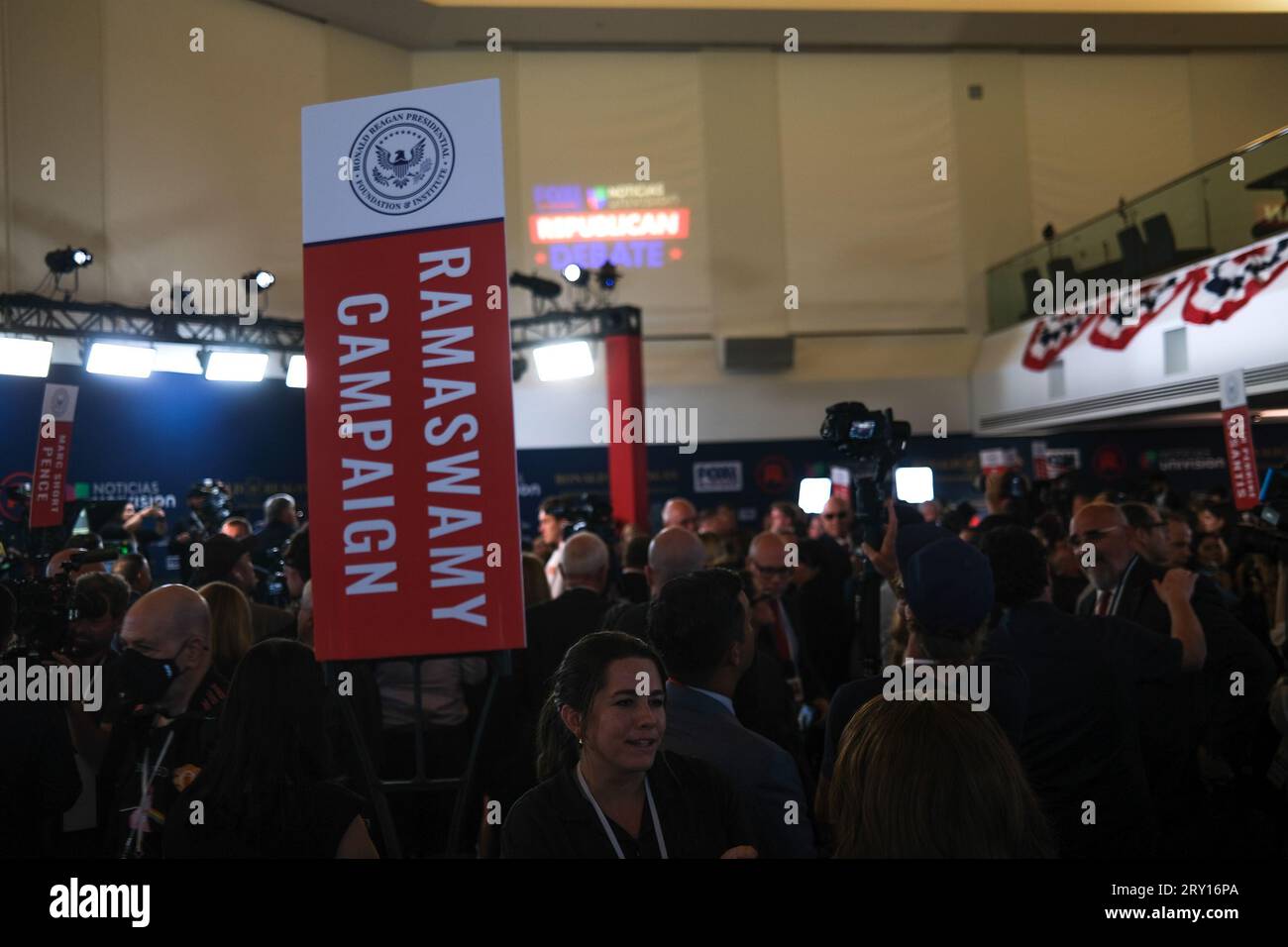 The spin room at the Ronald Reagan Presidential Library after the ...