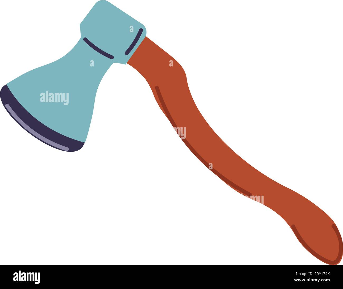 Ax with wooden handle and metal sharp blade vector Stock Vector Image ...