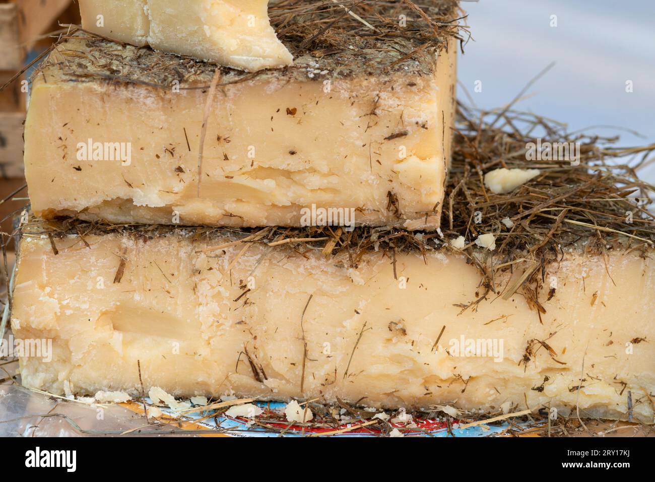 Italy, Street Food Market, Toma Cheese Matured in Hay Stock Photo - Alamy