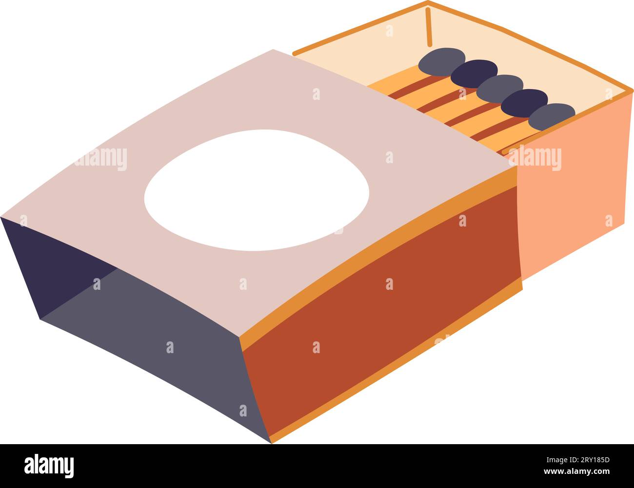 Box of matches, light a fire while camping vector Stock Vector Image ...
