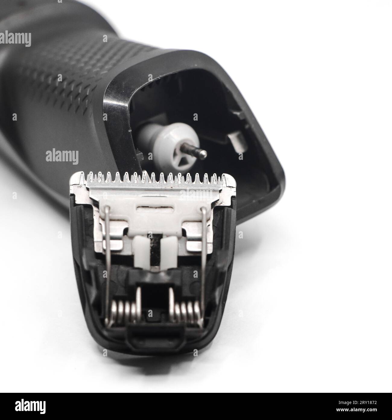 shaver blade and handle parts of an electric hair trimmer disassembled ...