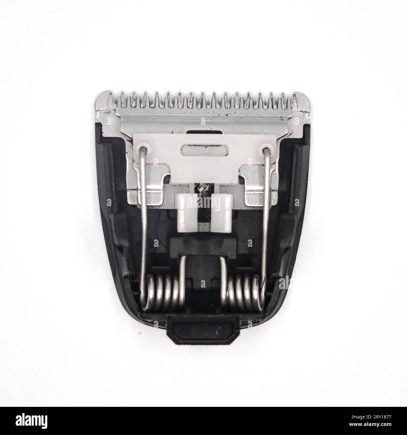 stainless steel shaver blade of a hair clipper or trimmer with springs ...