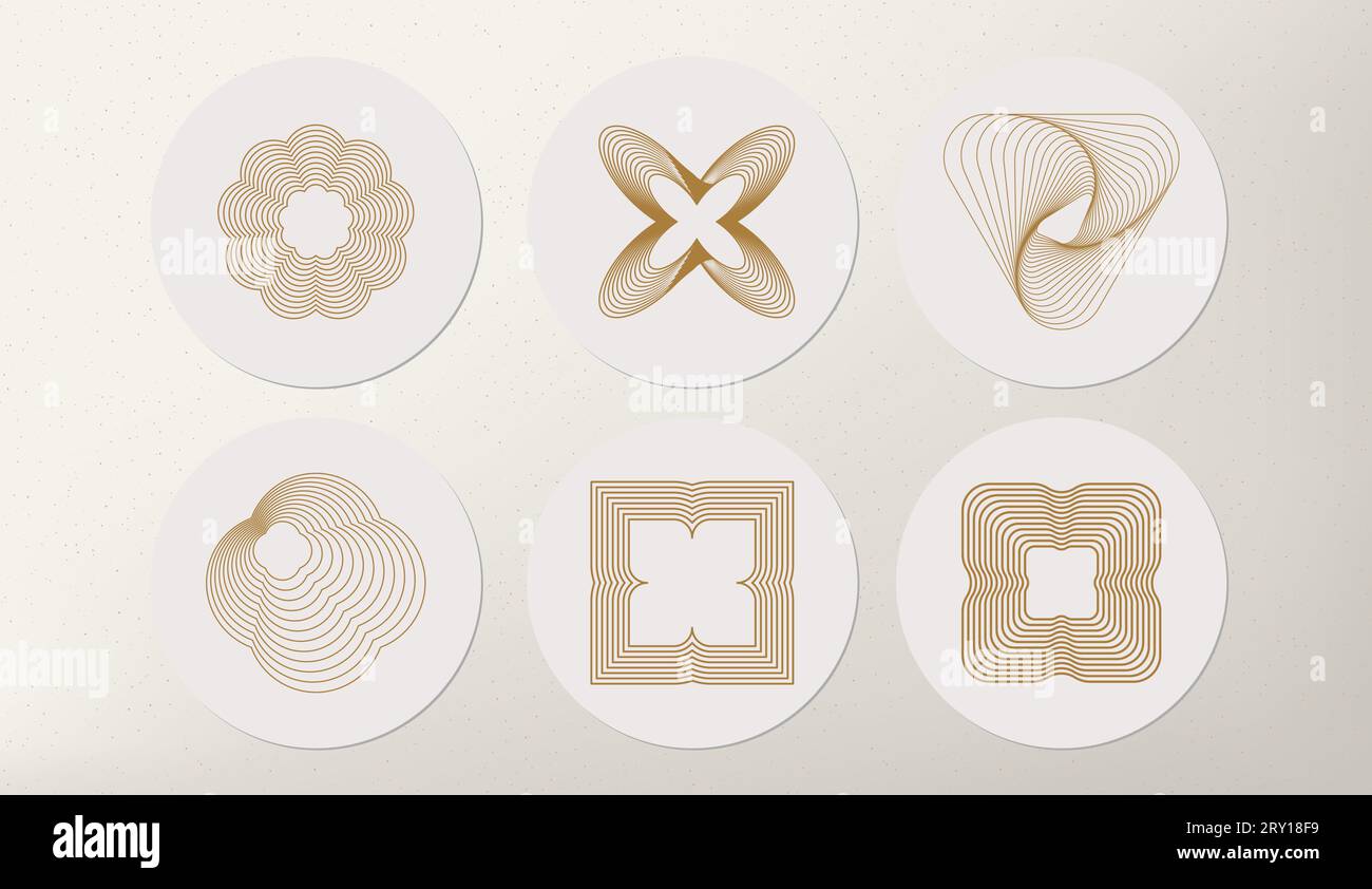 Retro futuristic elements for design. Big collection of abstract graphic geometric symbols and ...