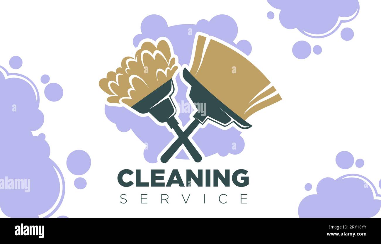 Cleaning service business card, home chores vector Stock Vector Image ...