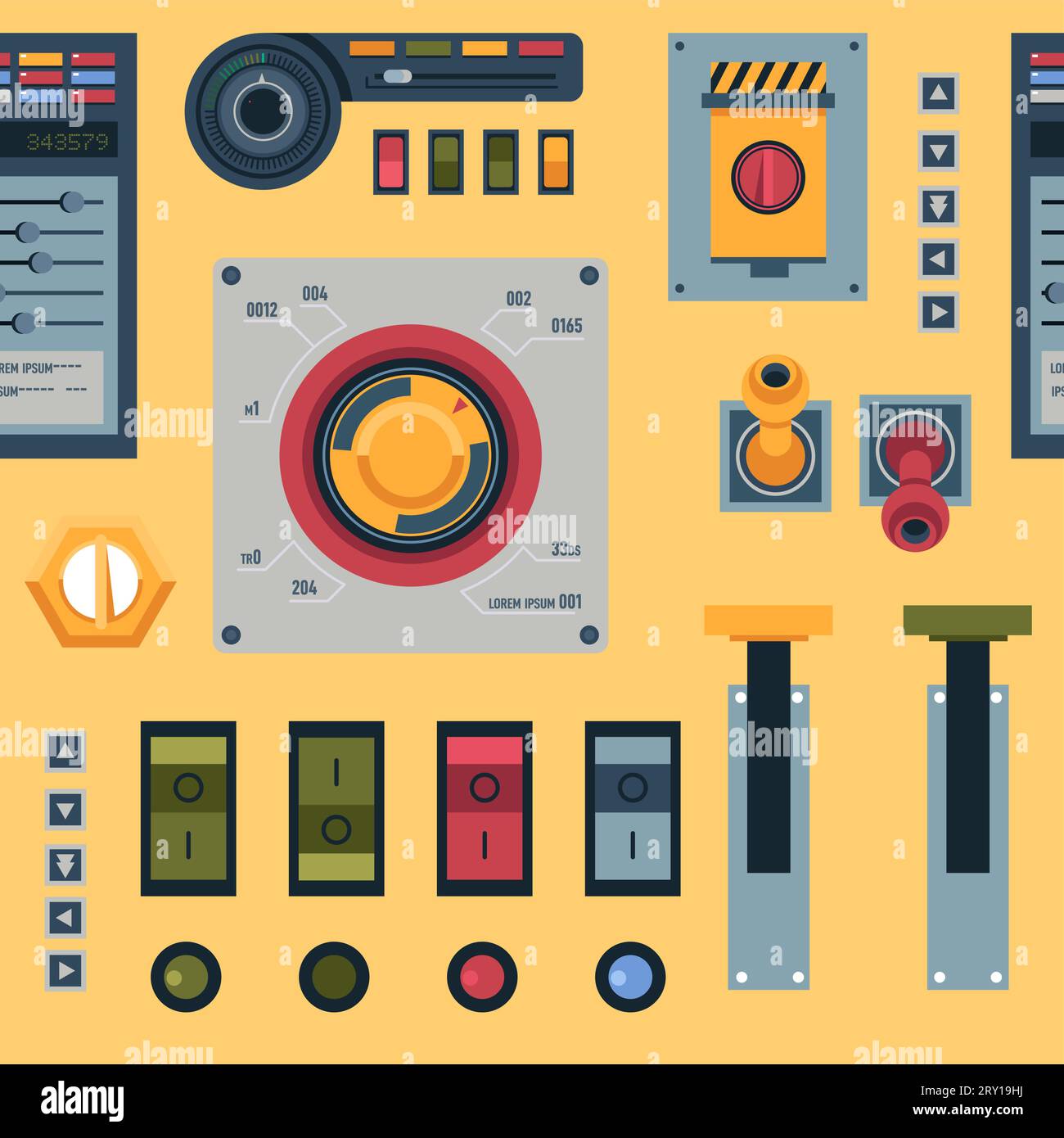 Panel with buttons and valves, control system Stock Vector Image & Art ...