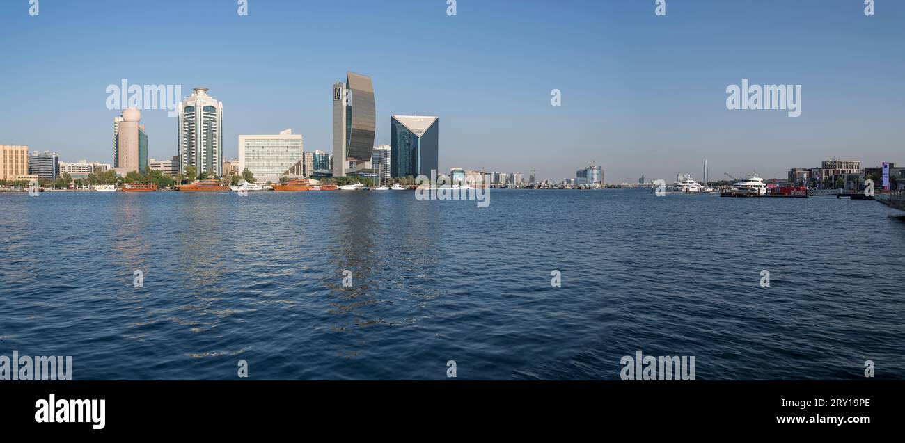 Dubai, United Arab Emirates, October 26th, 2017. Panoramic view with ...