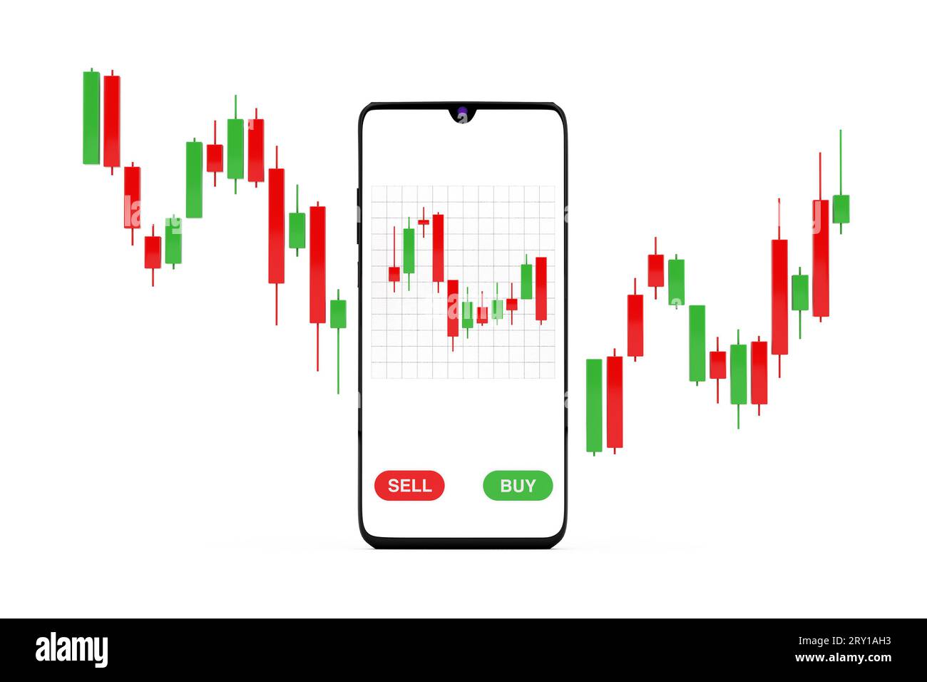 Green and Red Trading Financial Candlesticks Pattern Chart in Front of ...