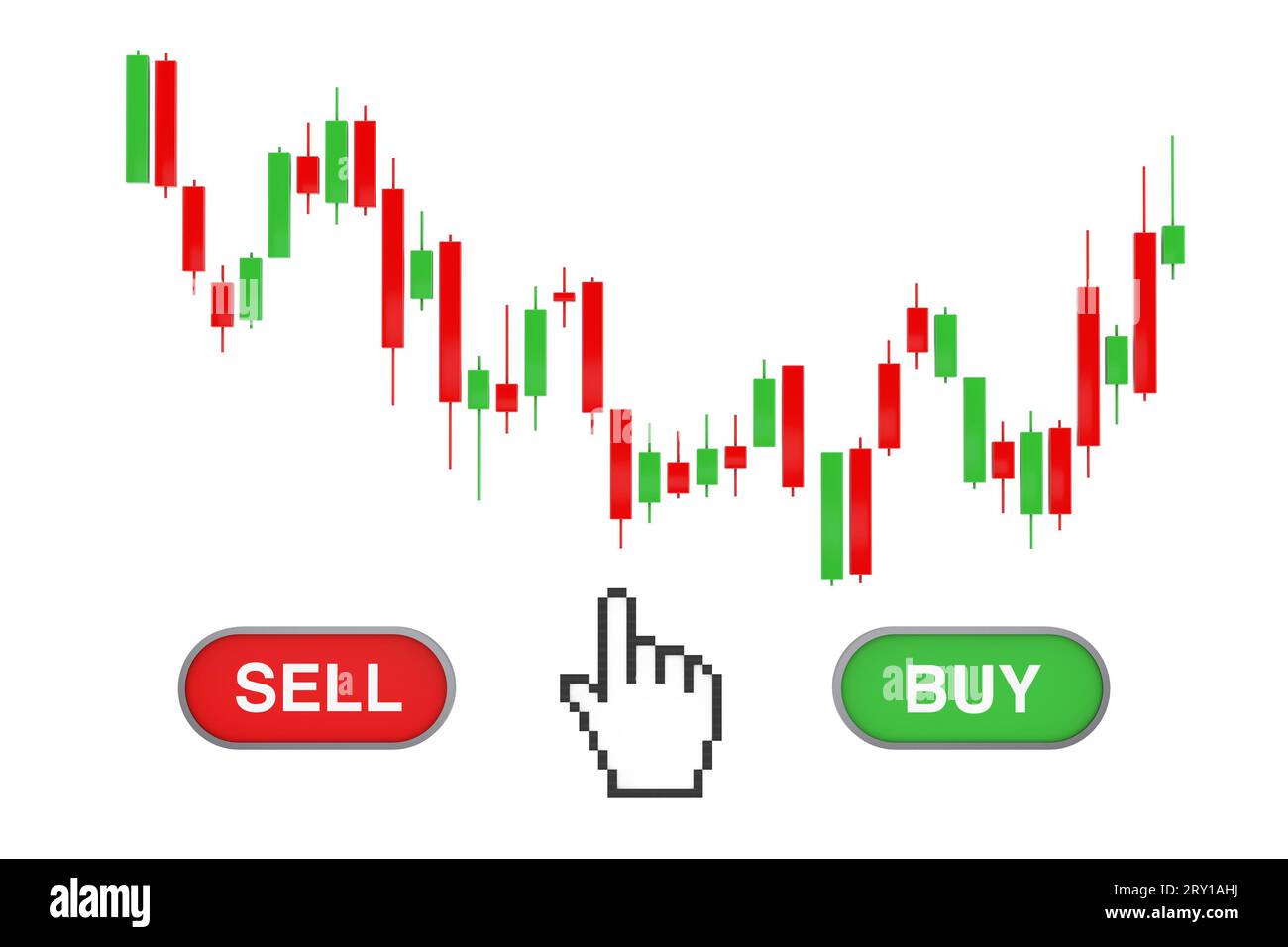 Green and Red Trading Financial Candlesticks Pattern Chart with Pixel ...